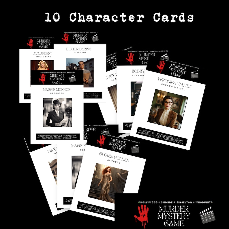 Hollywood Gala Scandal | Murder Mystery Party Game for Adults - Etsy