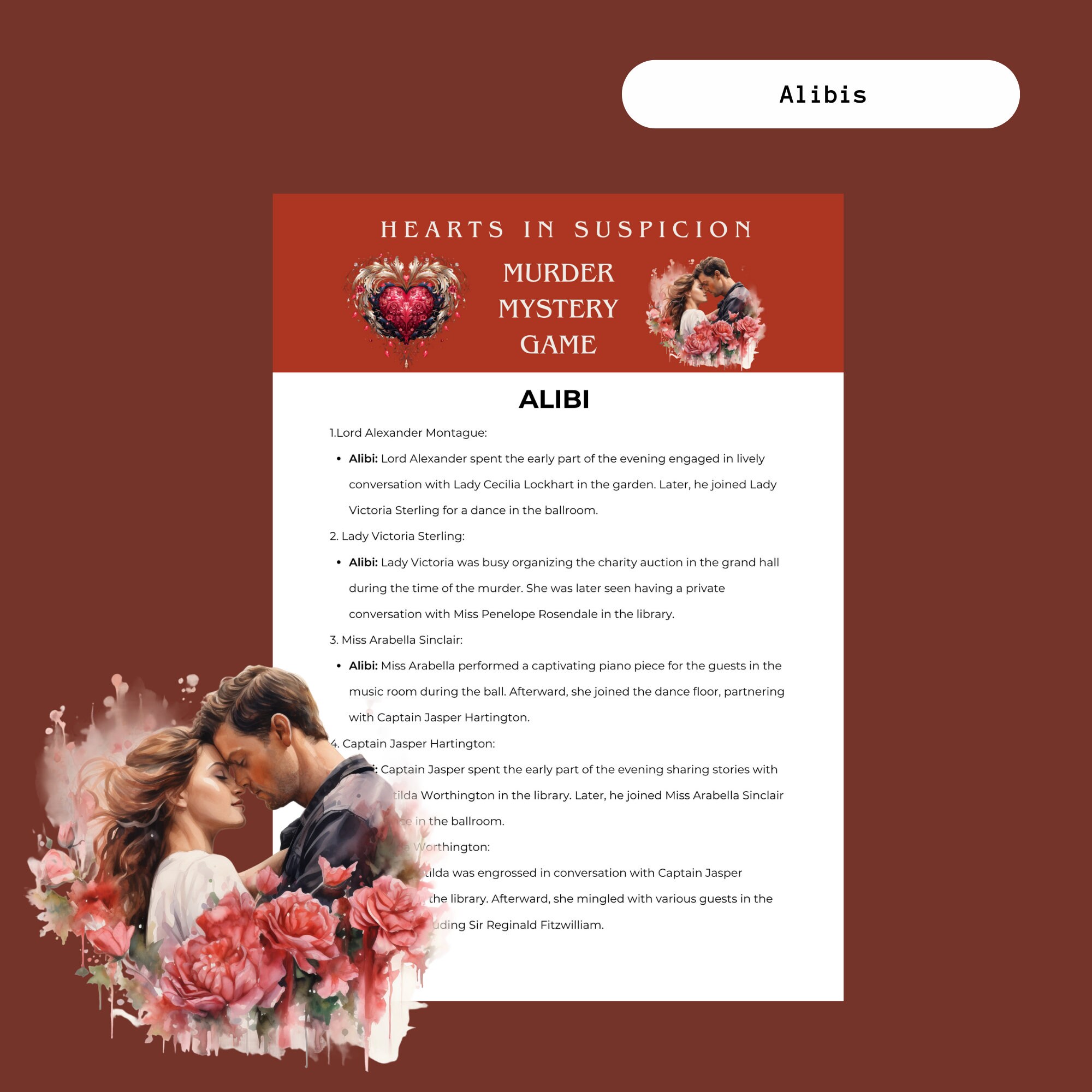 Murder Mystery Game Printable Valentine's Party Game: Murder Mystery ...