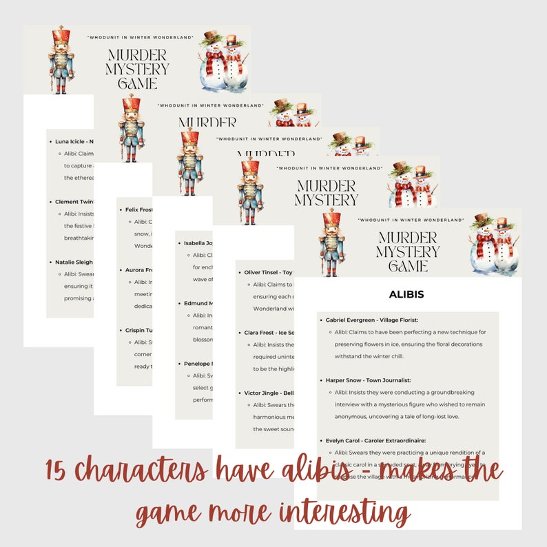 Murder Mystery Game Printable Christmas Winter Wonderland: Who Killed ...