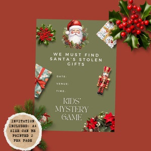 Mystery Game Printable: Kids' Christmas Game Mystery Puzzle Game With ...