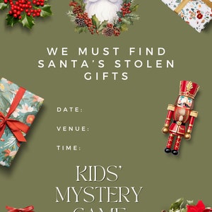 Mystery Game Printable: Kids' Christmas Game Mystery Puzzle Game With ...