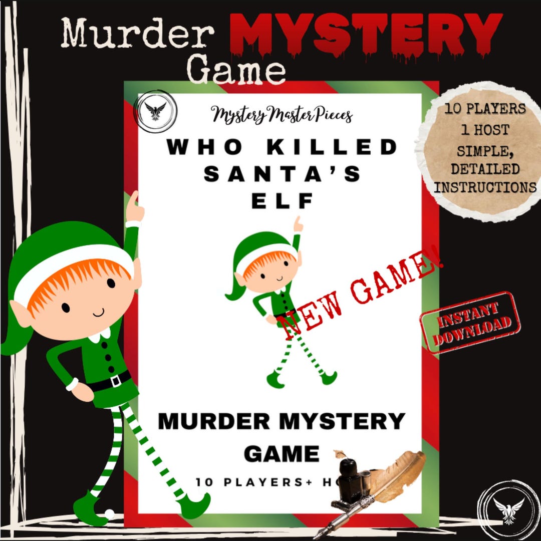 Who Killed Santa's Elf - Christmas Murder Mystery Game - 10 Player ...