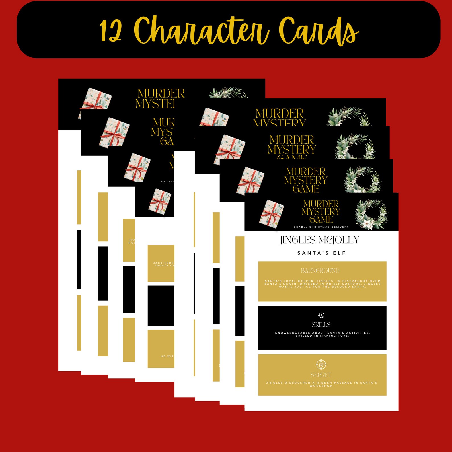 Murder Mystery Game Printable Murder Mystery Game for 12 Players: Santa ...
