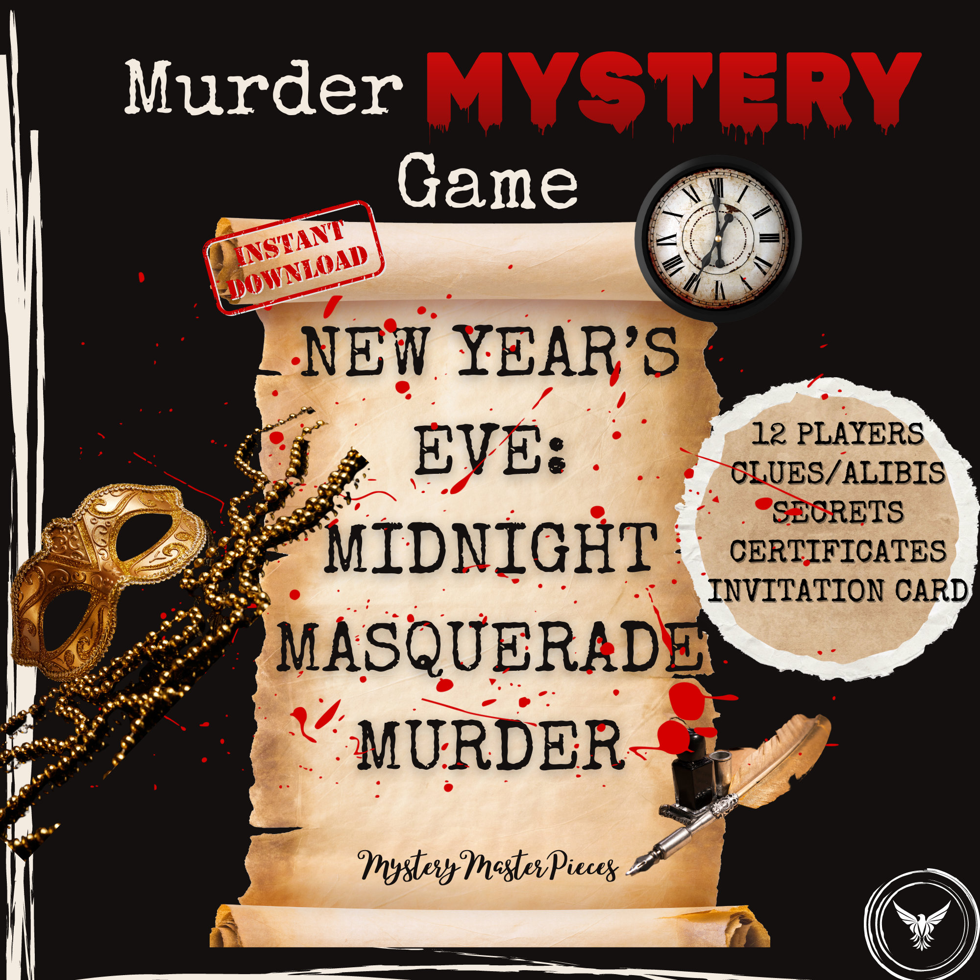 Murder Mystery Game Printable, New Year's Eve Murder Mystery Party Game ...