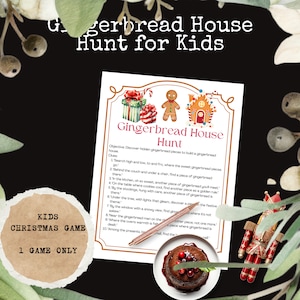 Gingerbread House Hunt Game for Kids: Christmas Scavenger Hunt Mystery ...