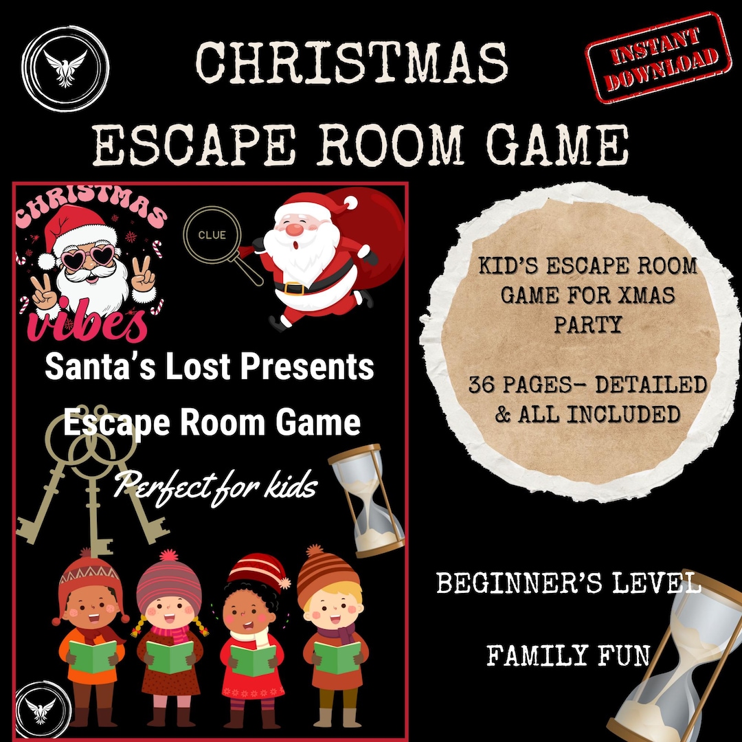 Christmas Escape Room for Kids- Kids Escape Room Game - Printable ...