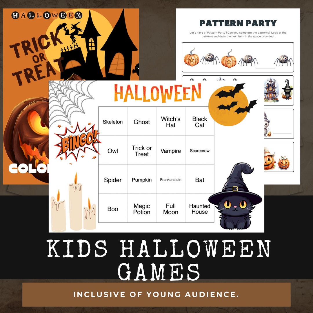 Kids Halloween Game Kit, Young Kids Halloween Activities, Kids Party ...
