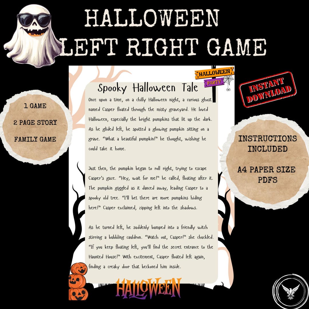 Spooky Halloween Tale Left Right Game Halloween Printable Party Game ...