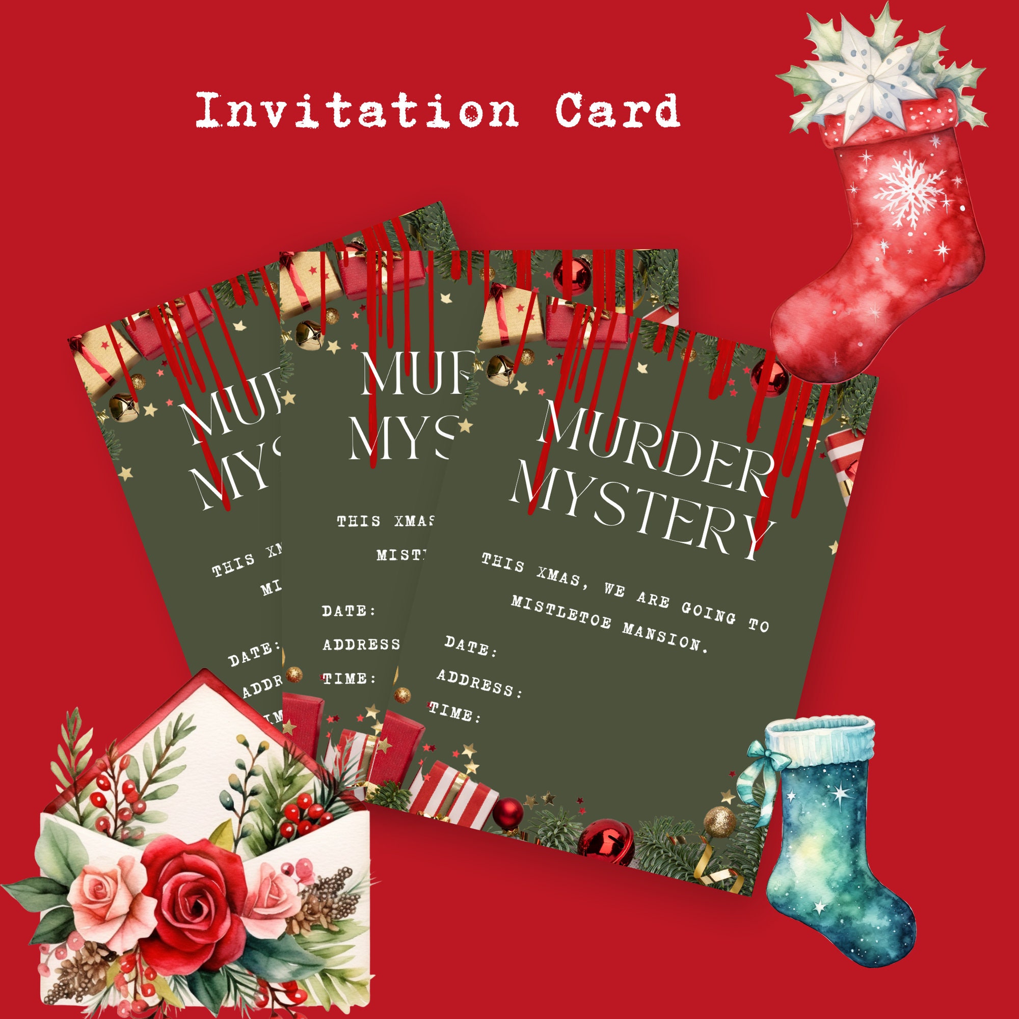 Murder Mystery Game Printable Murder Mystery Game: Christmas Theme ...