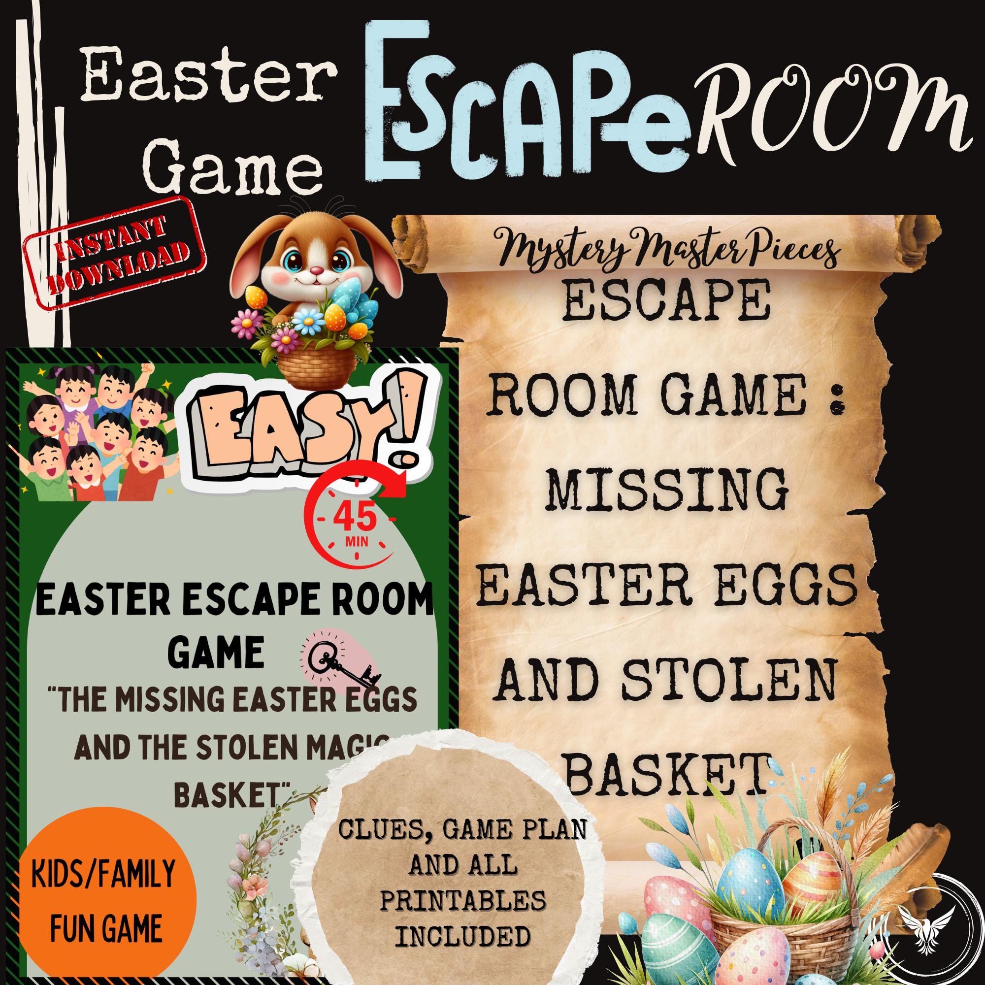 Easter Escape Room Puzzle: Missing Eggs & Basket Game (PDF Download) - Etsy