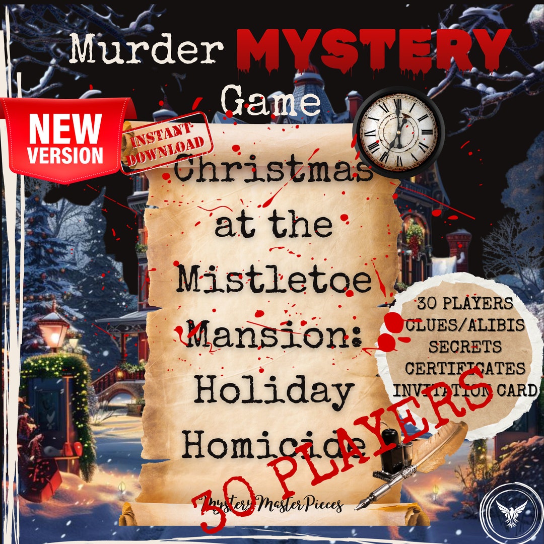 Murder Mystery Game Printable 25-30 Players : Christmas Theme Game With ...