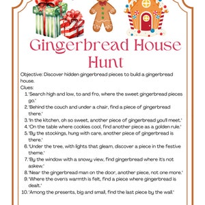 Gingerbread House Hunt Game for Kids: Christmas Scavenger Hunt Mystery ...