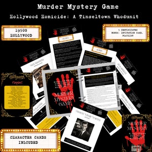 Murder Mystery Game Printable Hollywood Murder Mystery Game, Invitation ...
