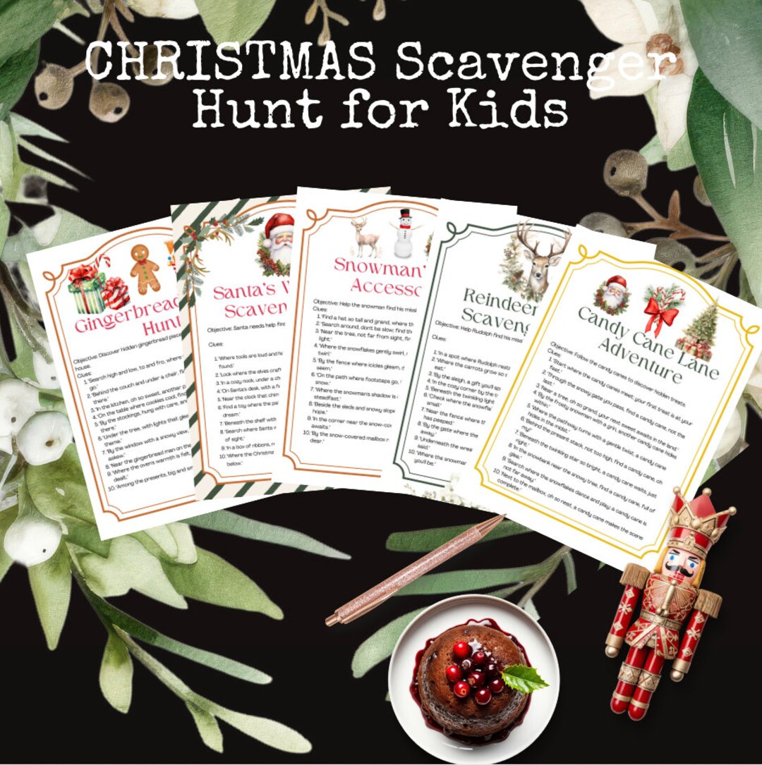 Christmas Scavenger Hunt Game for Kids Party, Including Grandparents - Etsy