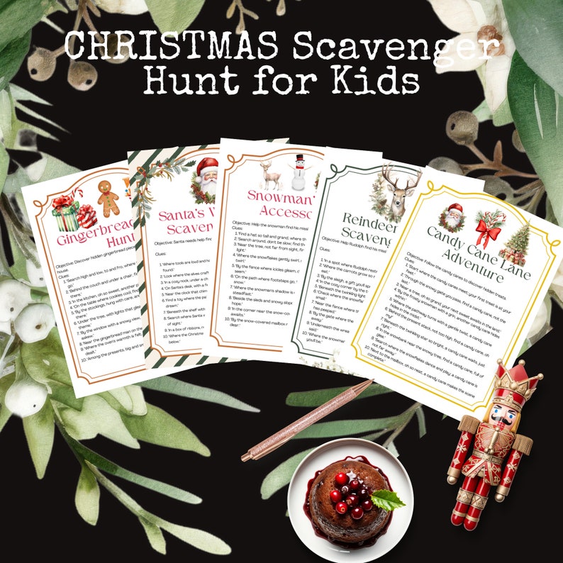 Gingerbread House Hunt Game for Kids: Christmas Scavenger Hunt Mystery ...
