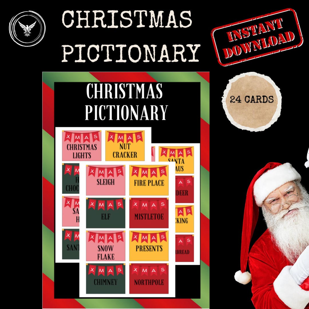 Pictionary Game, Christmas Game for Family, Christmas Party Game ...