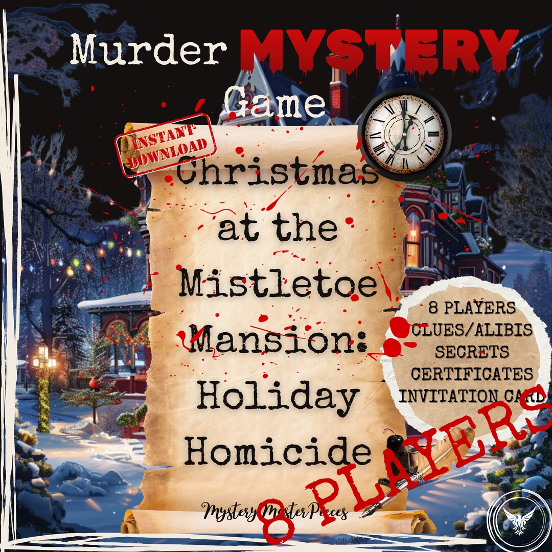 Murder Mystery Game Printable 8 Players Murder Mystery Game: Christmas ...