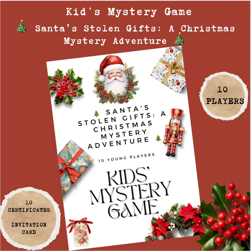 Mystery Game Printable: Kids' Christmas Game Mystery Puzzle Game With ...