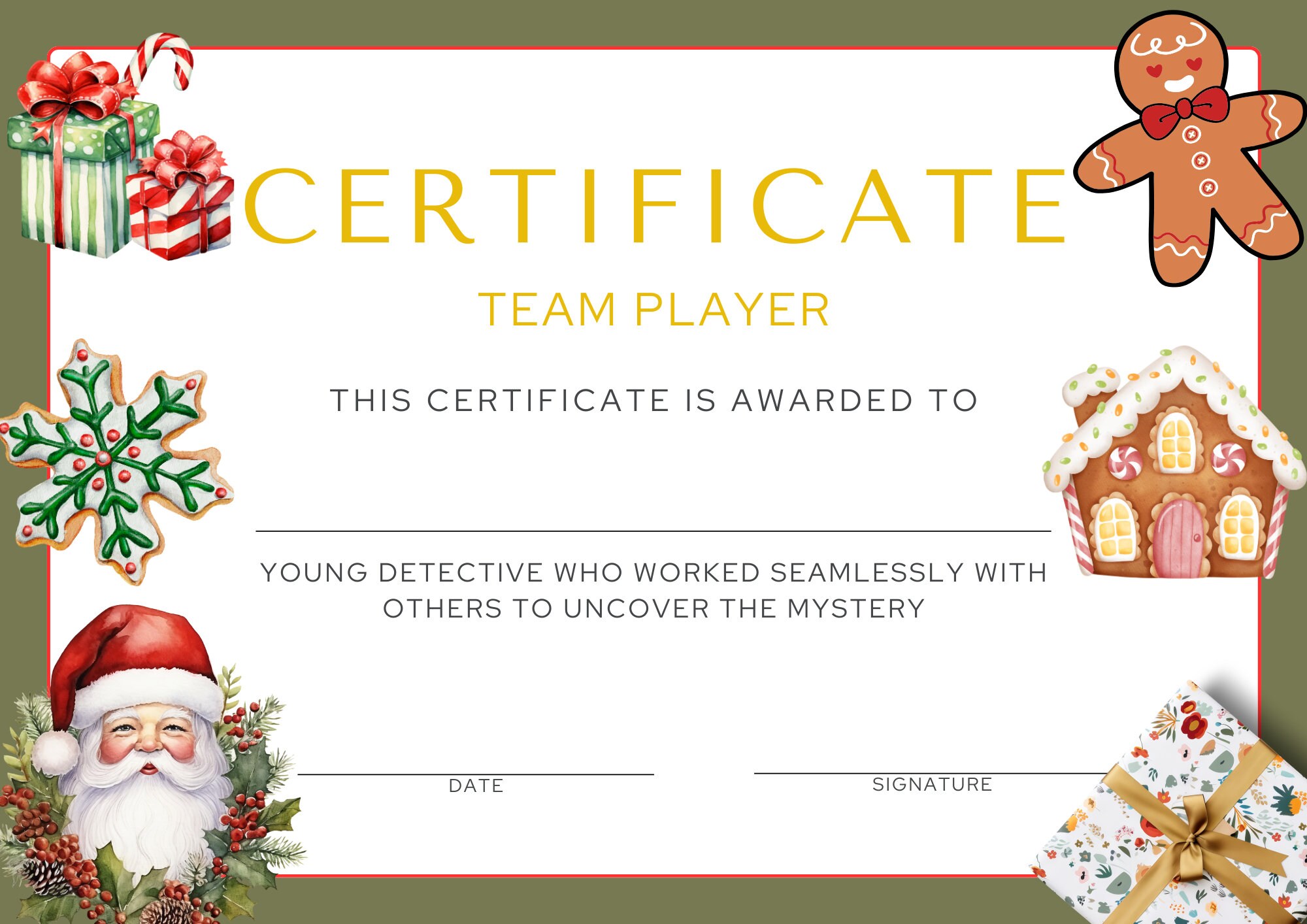 Mystery Game Printable: Kids' Christmas Game Mystery Puzzle Game With ...