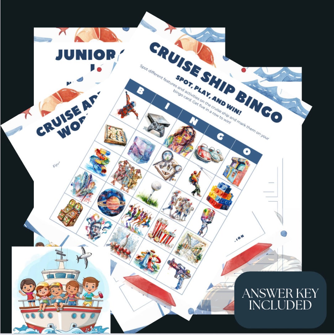 Cruise Ship Game for Kids, Cruise Activity Set for Kids, Junior Captain ...