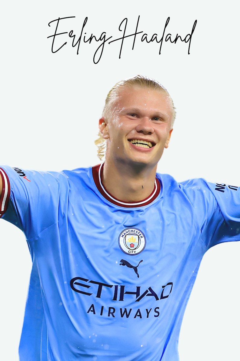 Erling Haaland Print Instant Download Wall Art Poster Football Soccer ...