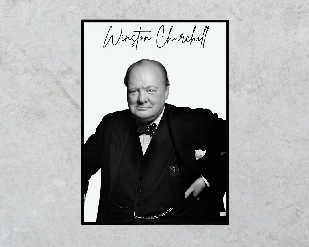 Winston Churchill Instant Download Wall Art Poster Cartoon - Etsy