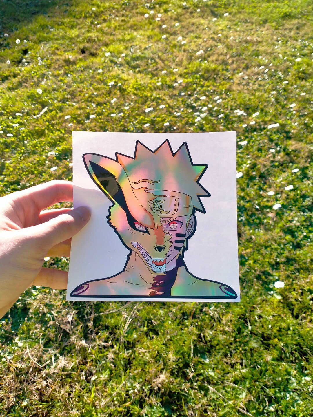 Kurama Mode Holographic Decal Anime Sticker Laptop, Car, Journal, Diary ...