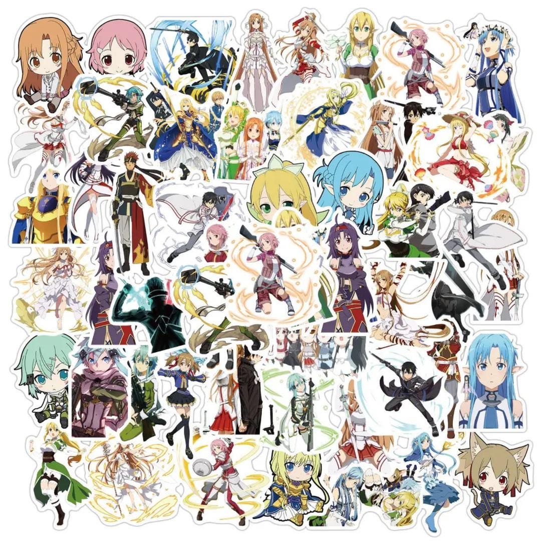 50pcs SAO Anime Sticker Pack | Laptop, Phone, Journal, Diary, Scrapbook ...