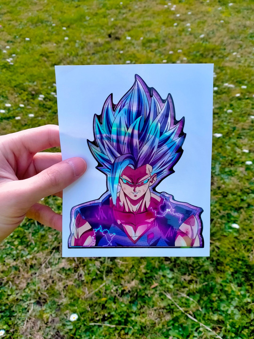 Purple Saiyan Holographic Decal Anime Sticker laptop, Car, Journal ...