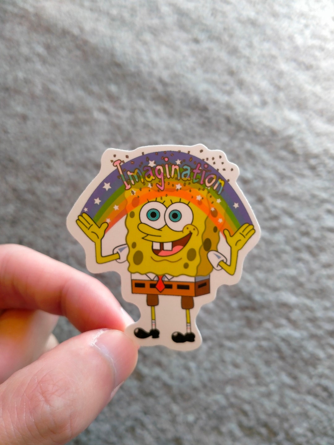 Spongebob Imagination Sticker Laptop, Water Bottle, Journal, Diary ...