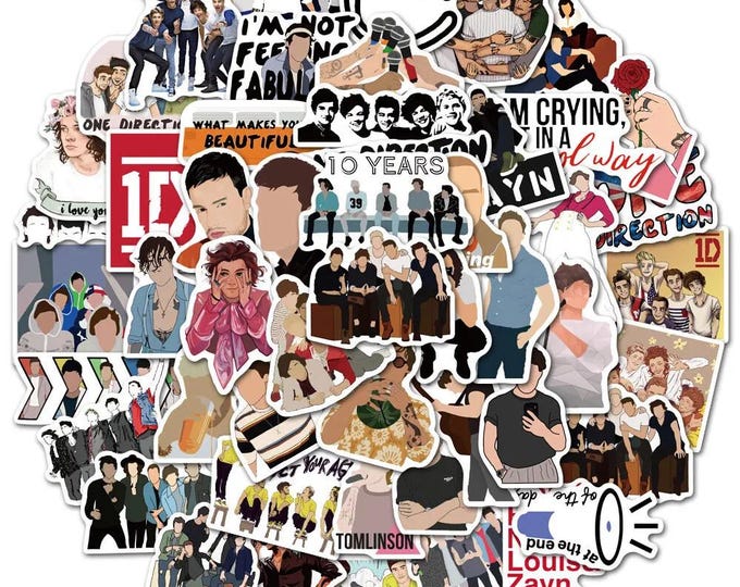 50pcs One Direction Sticker Pack | Laptop, Phone, Journal, Diary ...