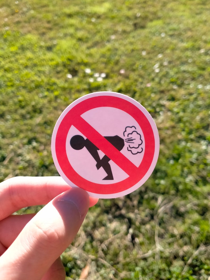 No Farting Funny Meme Sticker Laptop, Water Bottle, Journal, Diary ...