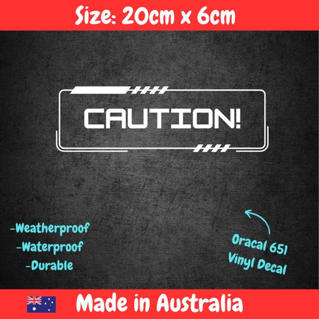 Caution Sign Cyberpunk Vinyl Sticker | Japanese Inspired Car Bumper ...
