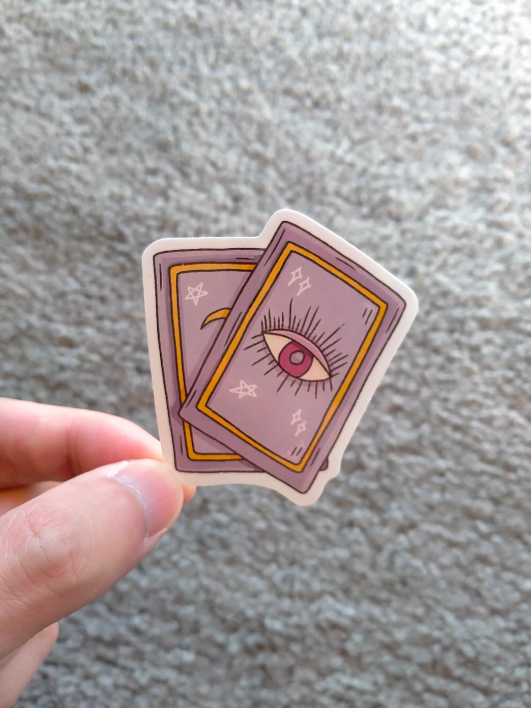 Evil Eye Tarot Cards Sticker Laptop, Water Bottle, Journal, Diary ...