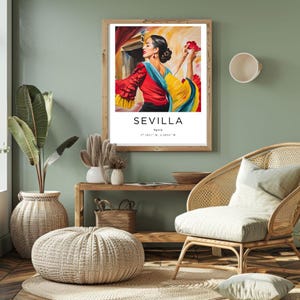 Sevilla Print, Andalusia, Retro Print, Home Decor, Housewarming Gift ...