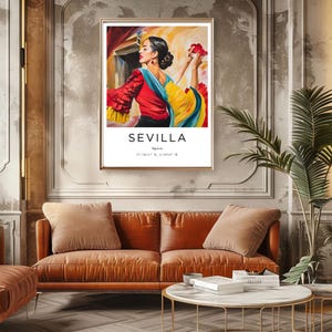Sevilla Print, Andalusia, Retro Print, Home Decor, Housewarming Gift ...