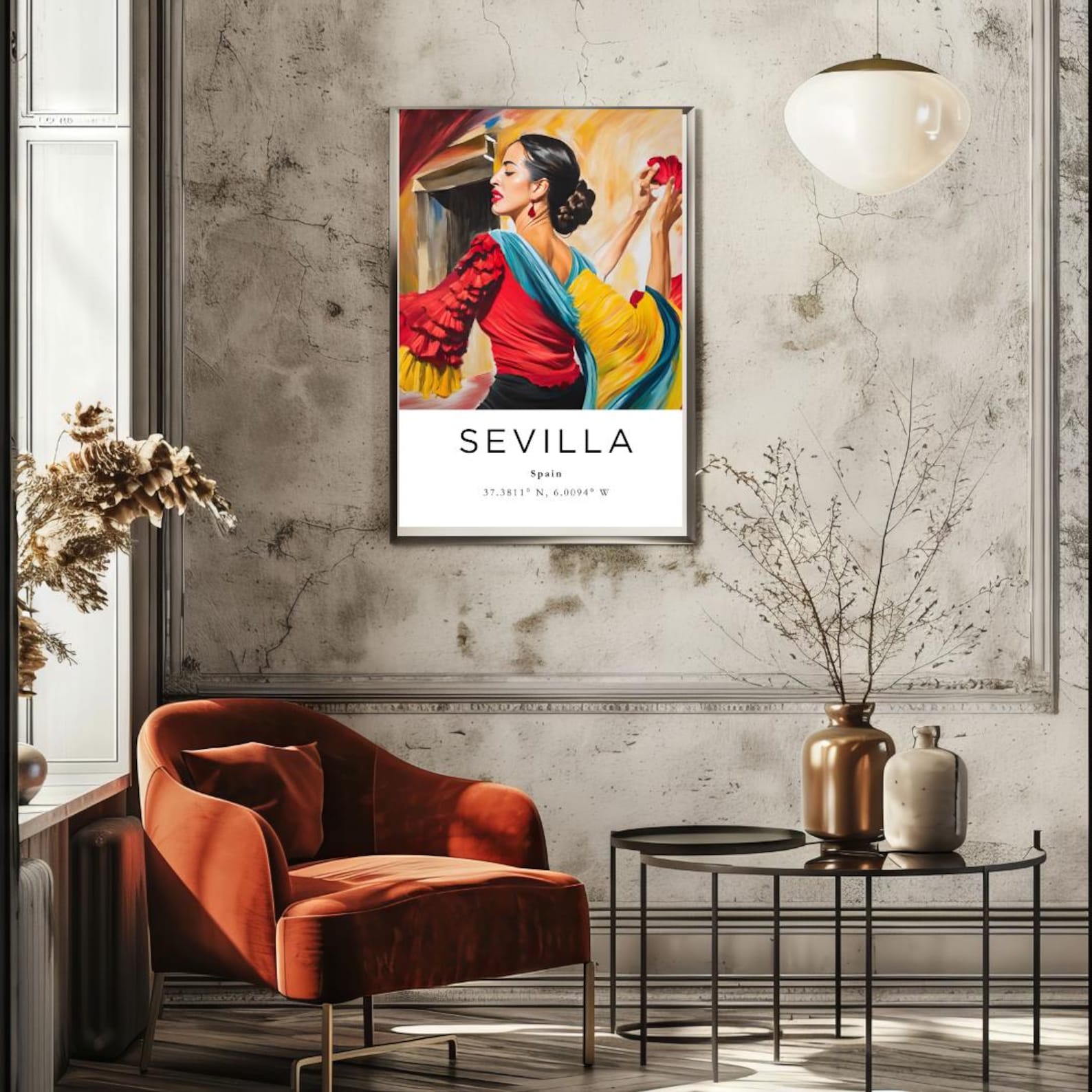 Sevilla Print, Andalusia, Retro Print, Home Decor, Housewarming Gift ...