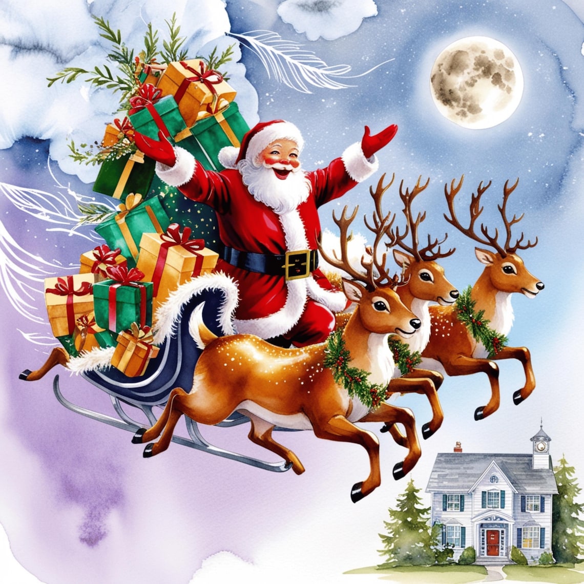 Santa Claus Clipart Bundle,santa Claus Png ,santa Clipart Set of 9 ...