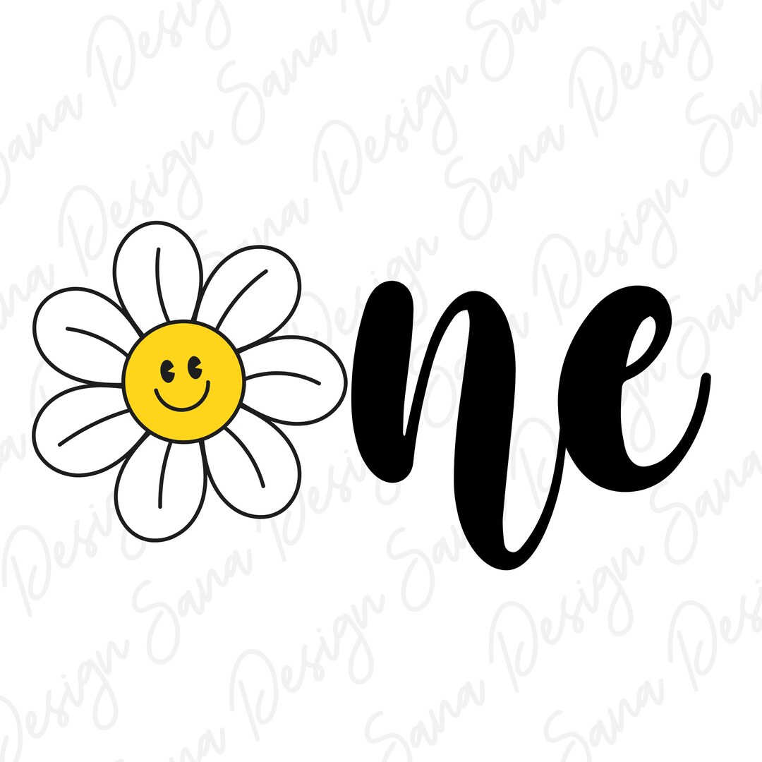 Daisy Flower One Svg, 1st Birthday Svg, First Birthday Svg, Happy First ...