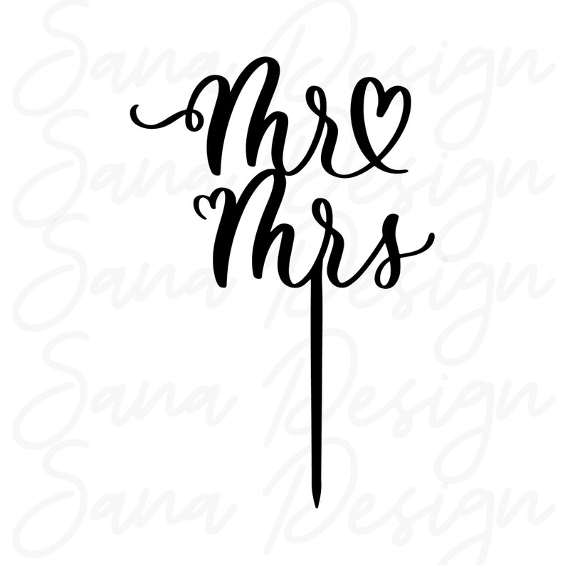Mr Mrs Cake Topper Svg Wedding Cake Topper Svg Laser Cut File Vector