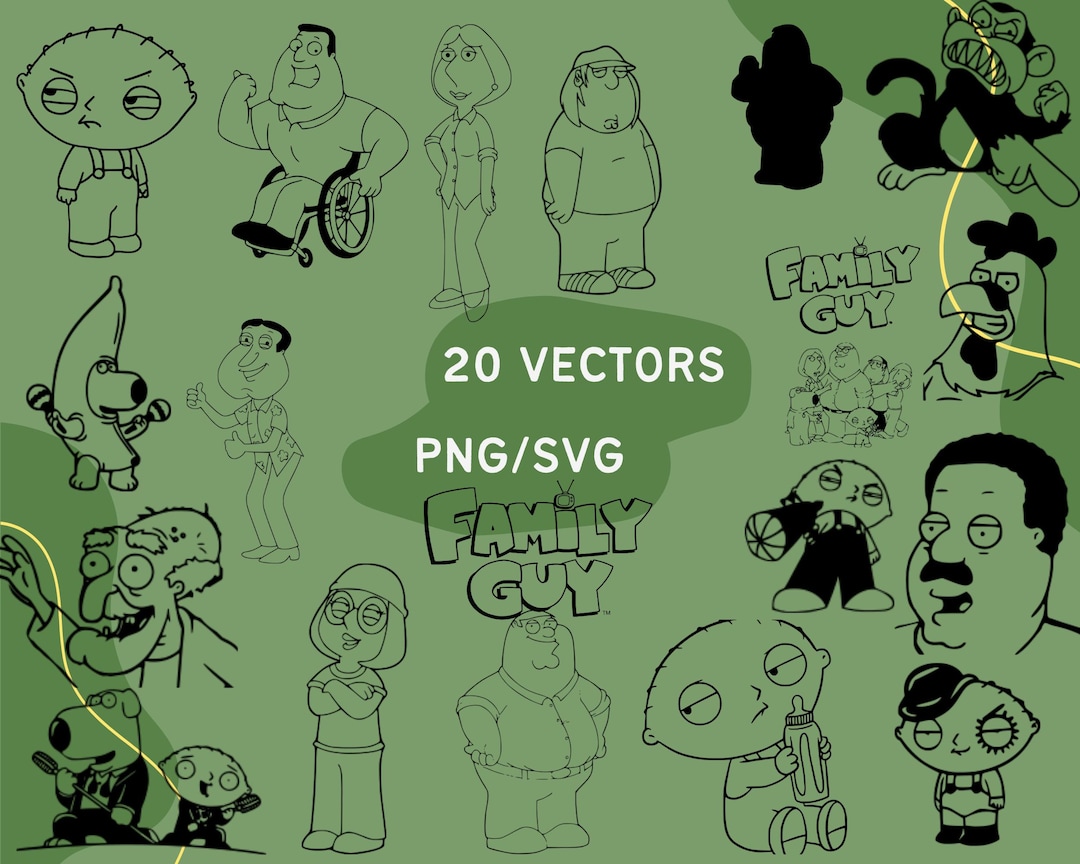 Family Guy SVG Bundle, Family Guy Vector Pack, SVG, PNG, Family Guy ...