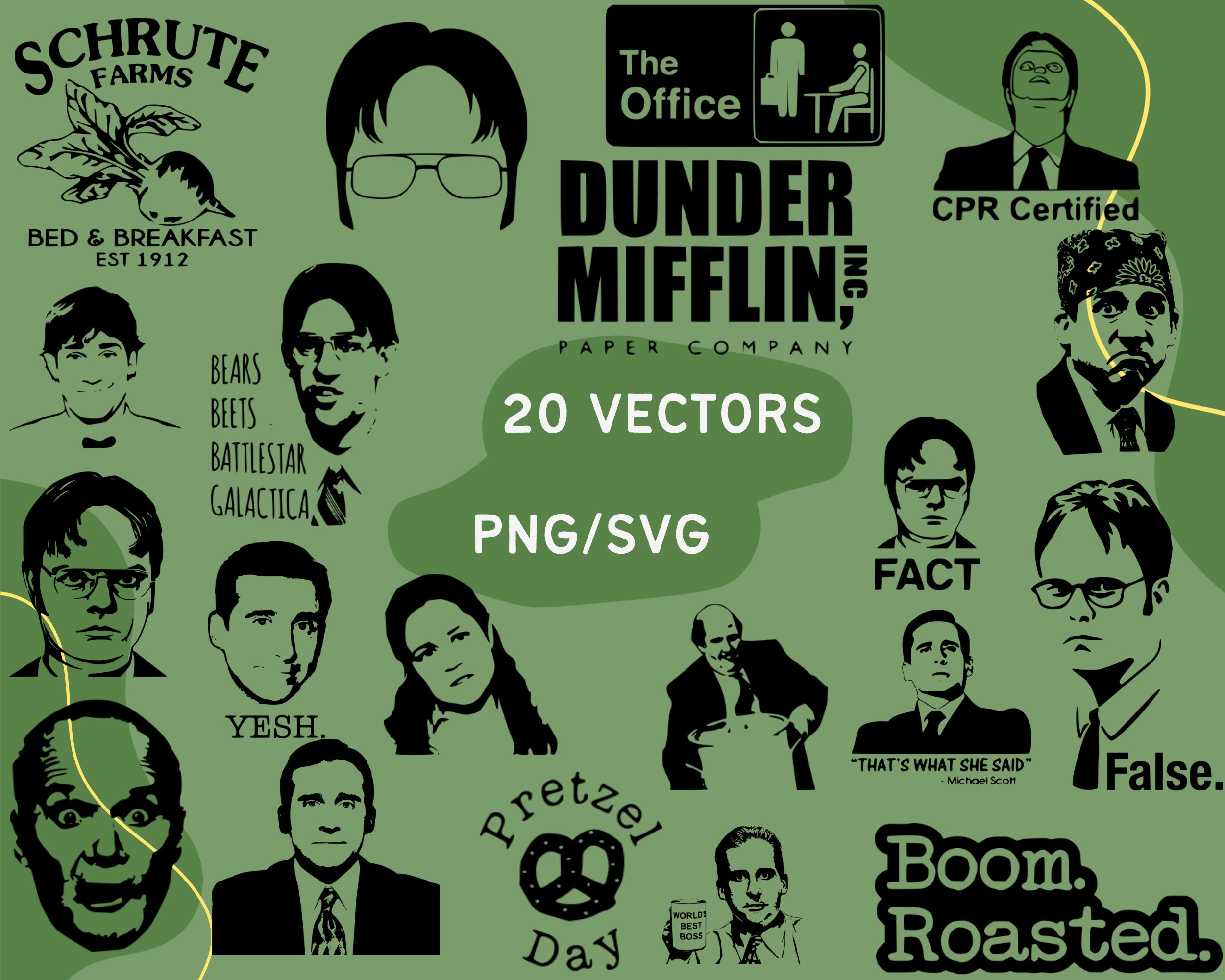 The Office SVG Bundle, High-quality Clip Art, SVG, Png, the Office Clip ...