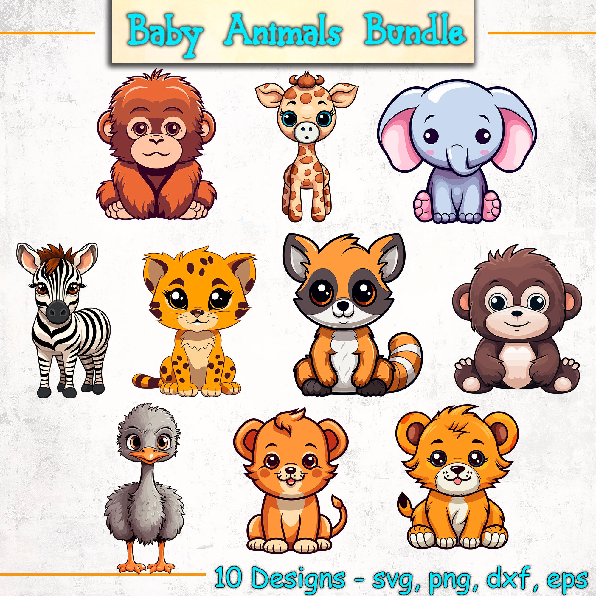 Cute Baby Animals Svg Clipart, Baby Animal Svg, Woodland Animals Bundle ...