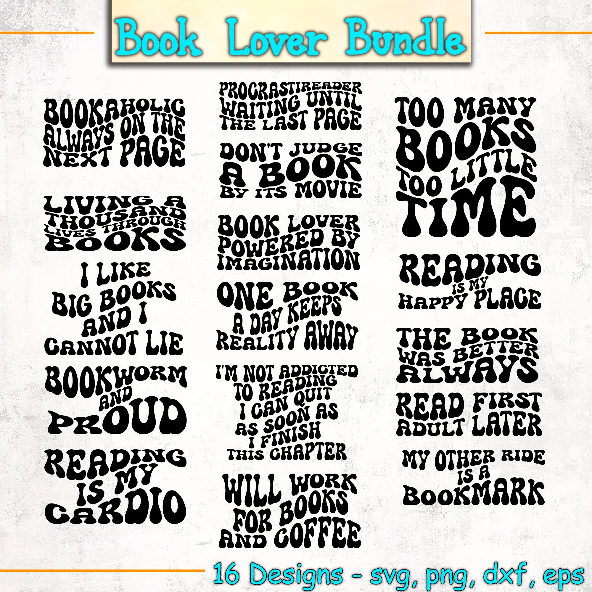 Retro Book Lover Svg Bundle, Book Quotes Svg, Book Lover Svg, Book ...