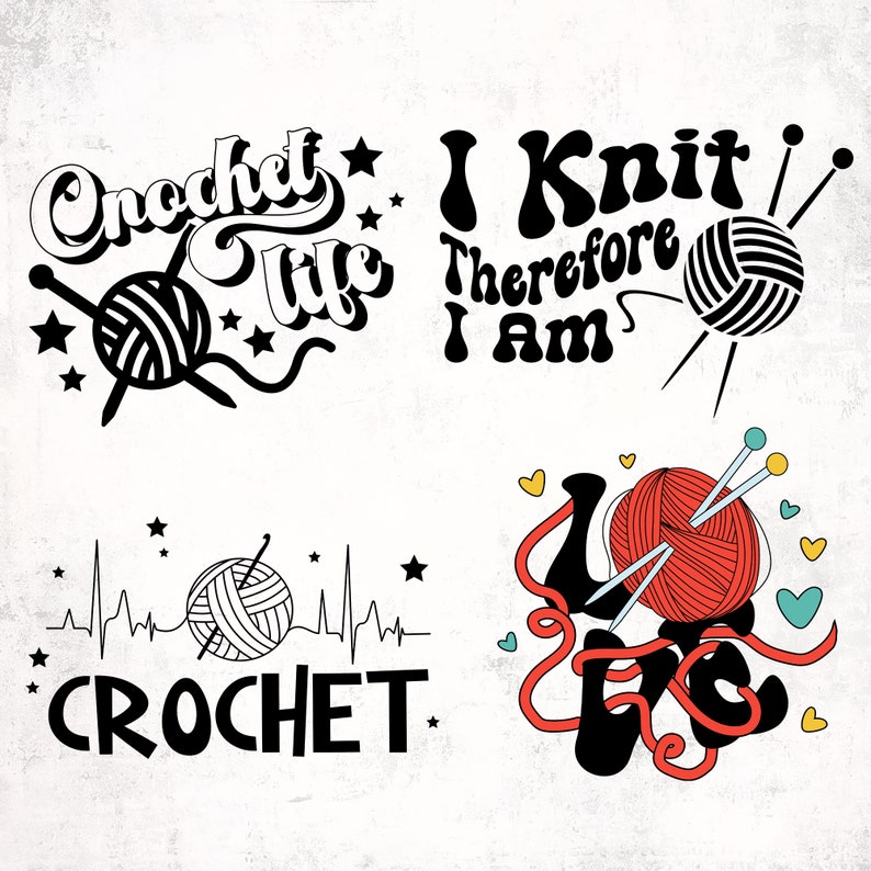 Crochet Quotes SVG PNG Bundle, Crochet Hook Svg, Crochet Clipart ...
