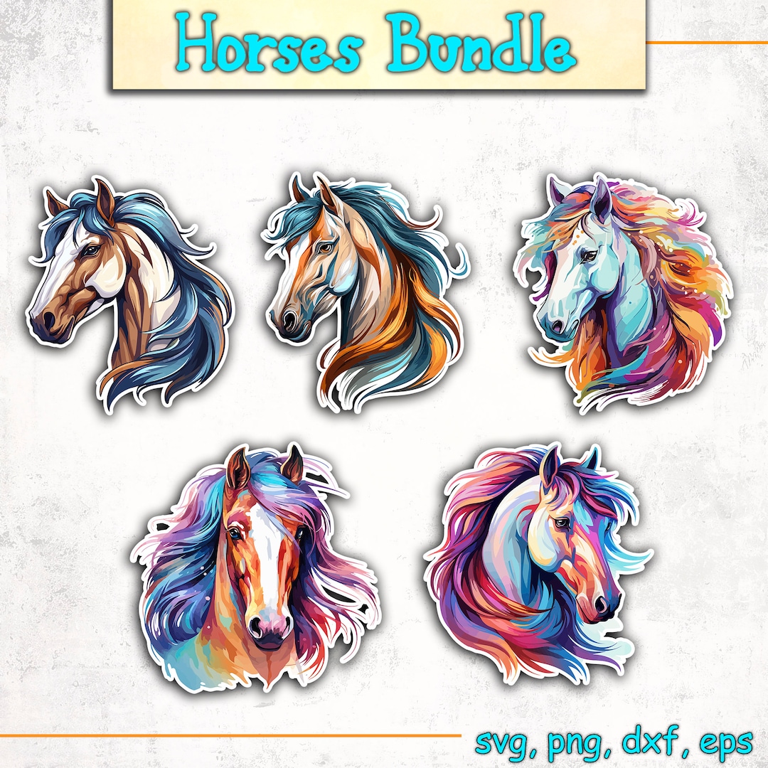 Printable Horse Stickers, Cute Horse Stickers, Cute Animal Stickers ...
