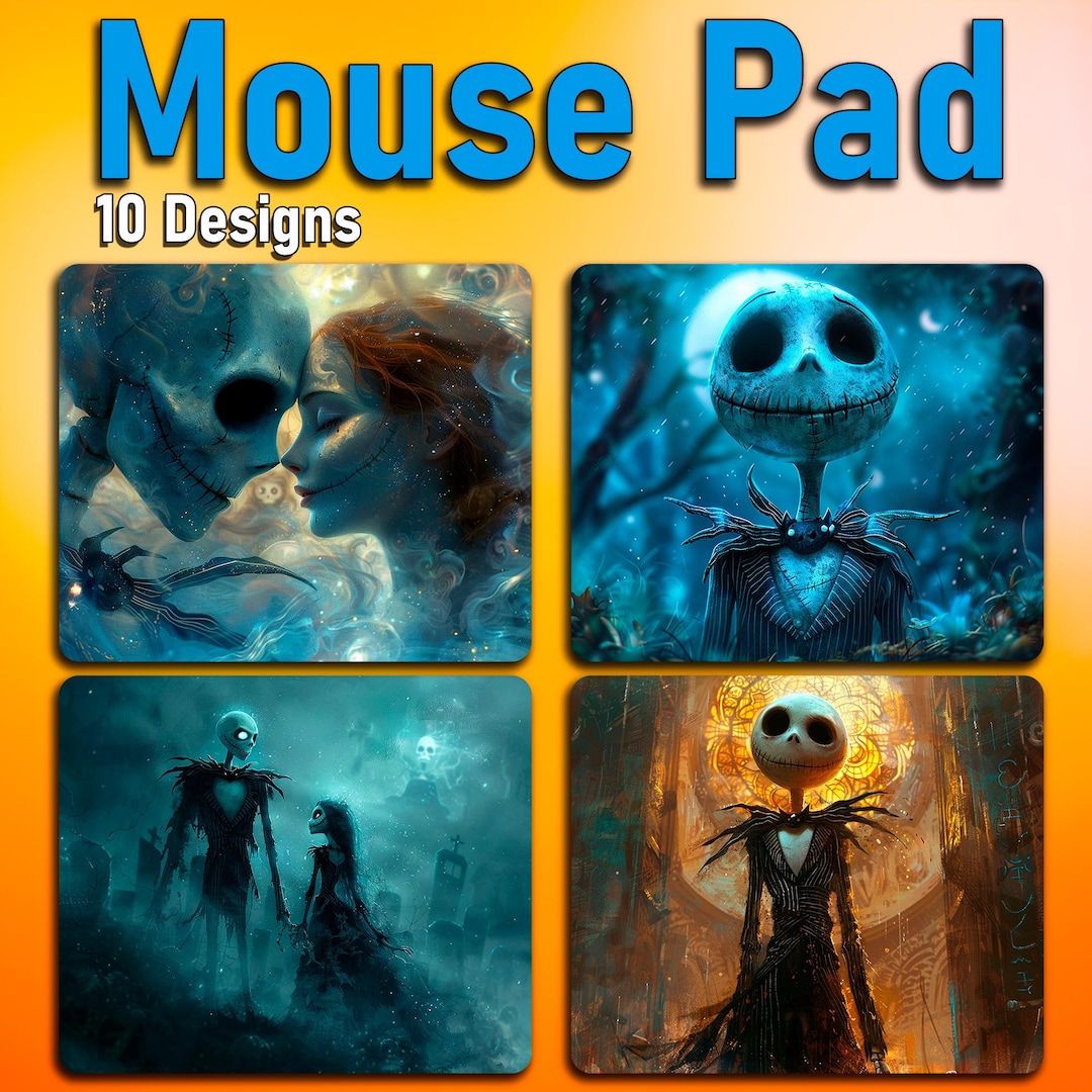 Horror Mouse Pad Sublimation Design Bundle, Mouse Pad Template ...