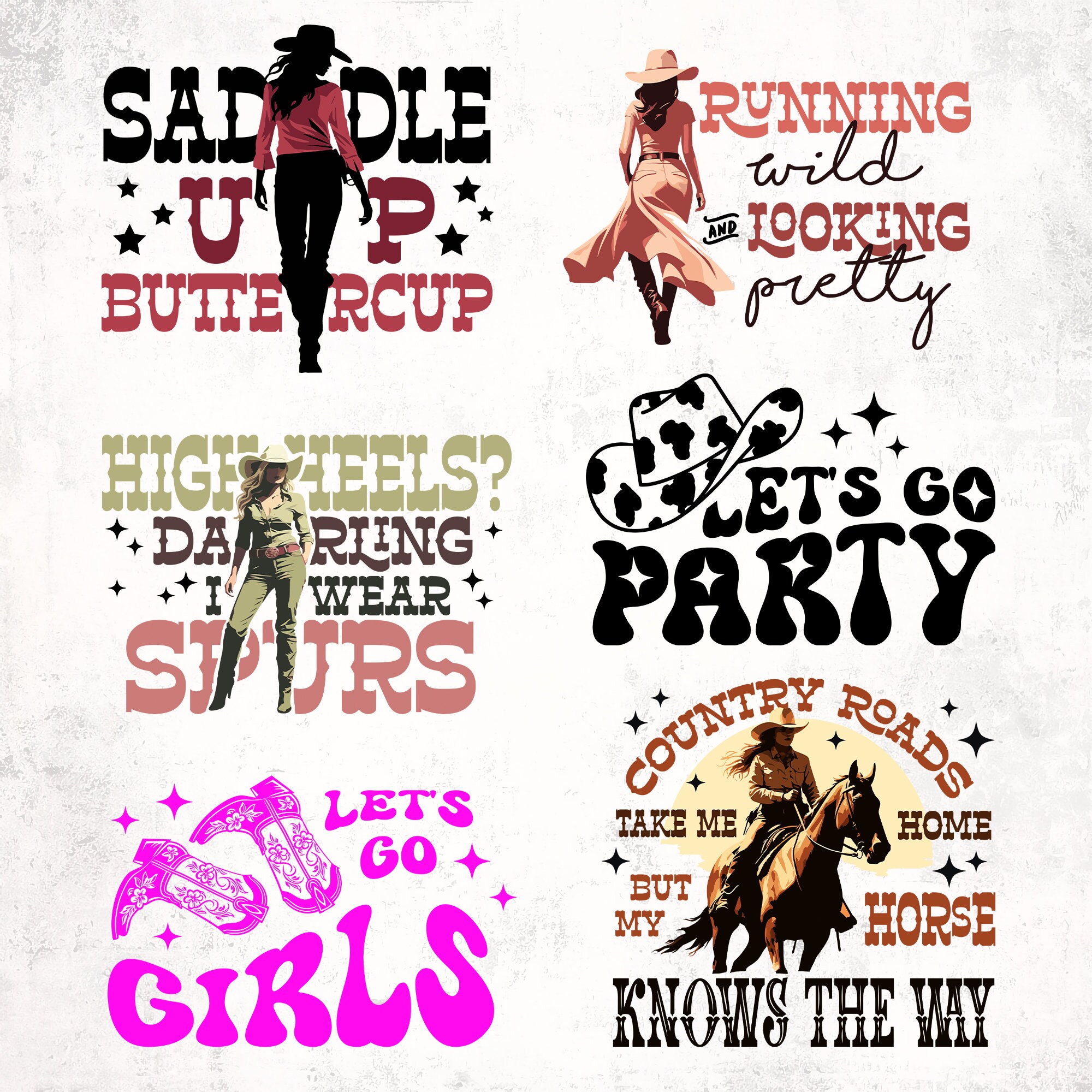 Cowgirl Svg Files, Cowgirl Svg Bundle, Cowgirl Svg, Let's Go Girls Svg ...