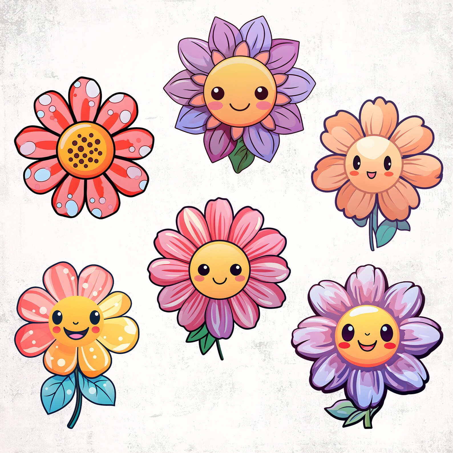 Printable Flowers Stickers, Cute Flowers Stickers, Retro Png, Sticker ...