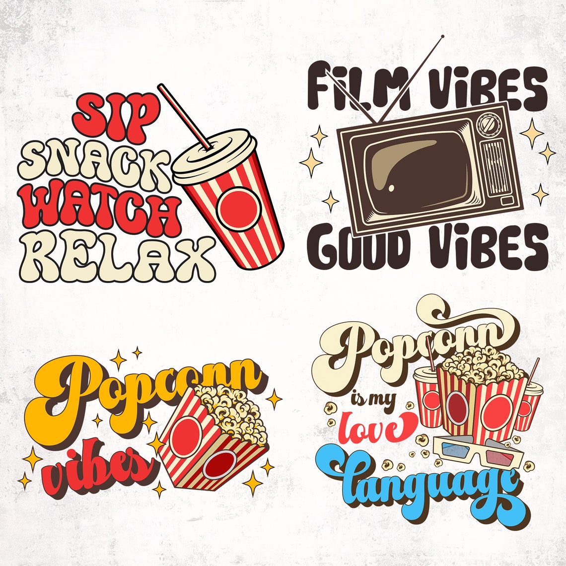 Retro Cinema Svg Bundle Svg, TV Show Svg, Layered Files, Cricut Svg Files, Digital Download, Svg ...